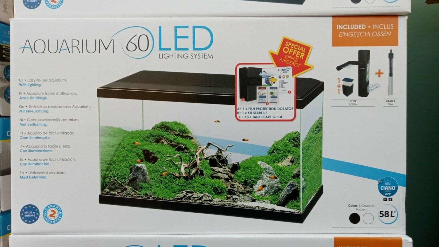 Ciano Aqua 60 in White aquarium complete set up - Friendly Fish Aquatics